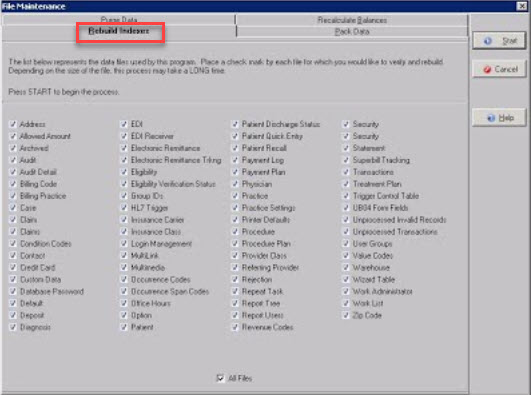 File maintenance | Medisoft on the Cloud