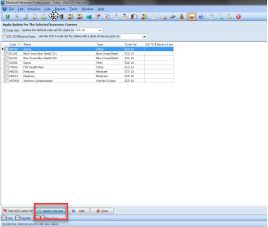 To set the ICD version for all carriers in Medisoft | Medisoft on the Cloud