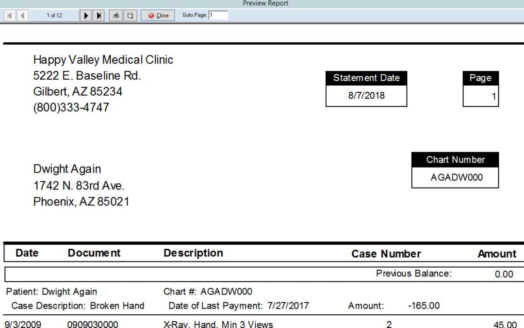 Printing Paper Statements | Medisoft on the Cloud